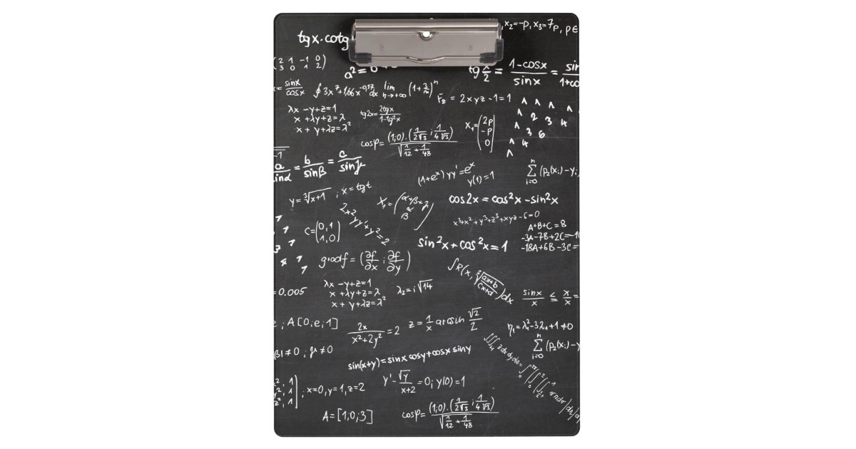 Math Formulas On A Blackboard Clipboard | Zazzle
