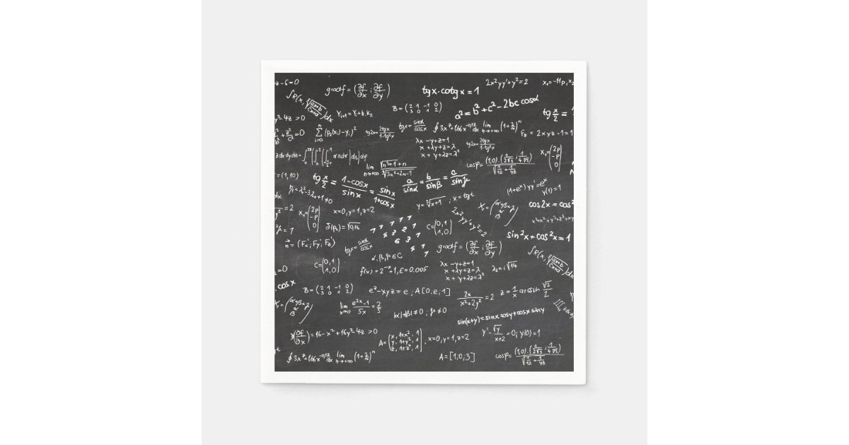 Math Formulas On A Blackboard Napkins | Zazzle