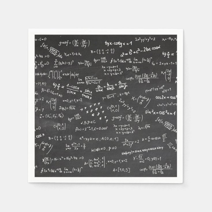 Math Formulas On A Blackboard Napkins | Zazzle