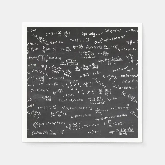 Math Formulas On A Blackboard Tableware Paper Napkins | Zazzle