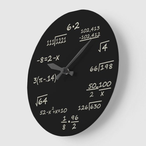 Math Geek Large Clock | Zazzle