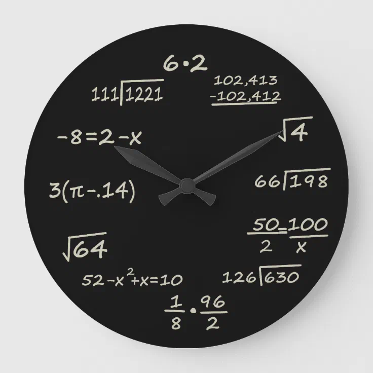 Math Geek Large Clock | Zazzle