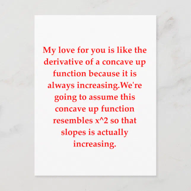math geek love pick up line postcard | Zazzle