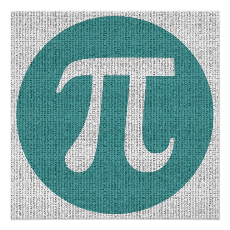 Math geek Pi symbol, blue circle and digits. Poster | Zazzle