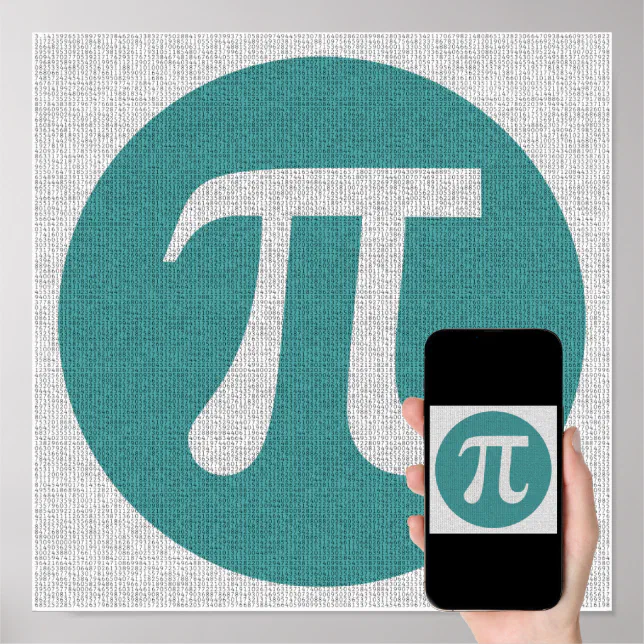 Math geek Pi symbol, blue circle and digits. Poster | Zazzle