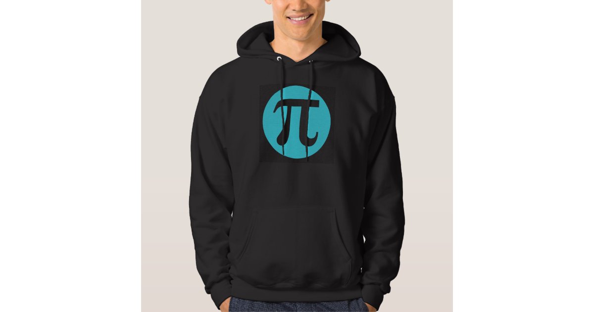 Math geek Pi symbol, blue on black Hoodie | Zazzle