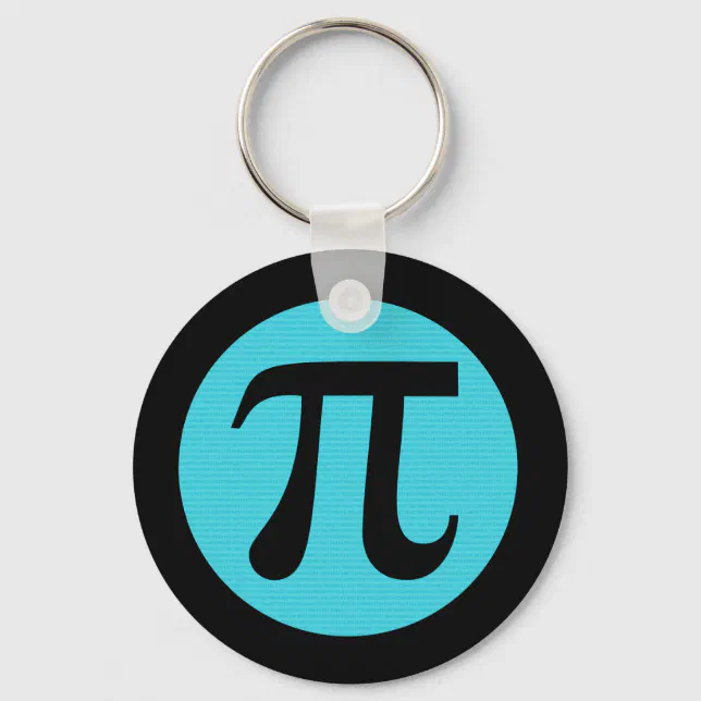 Math geek Pi symbol, blue on black Keychain | Zazzle