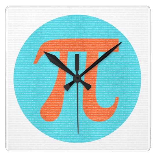 Math geek Pi symbol, orange and blue Square Wall Clock | Zazzle.com Math geek Pi symbol, orange and blue Square Wall Clock | Zazzle.com