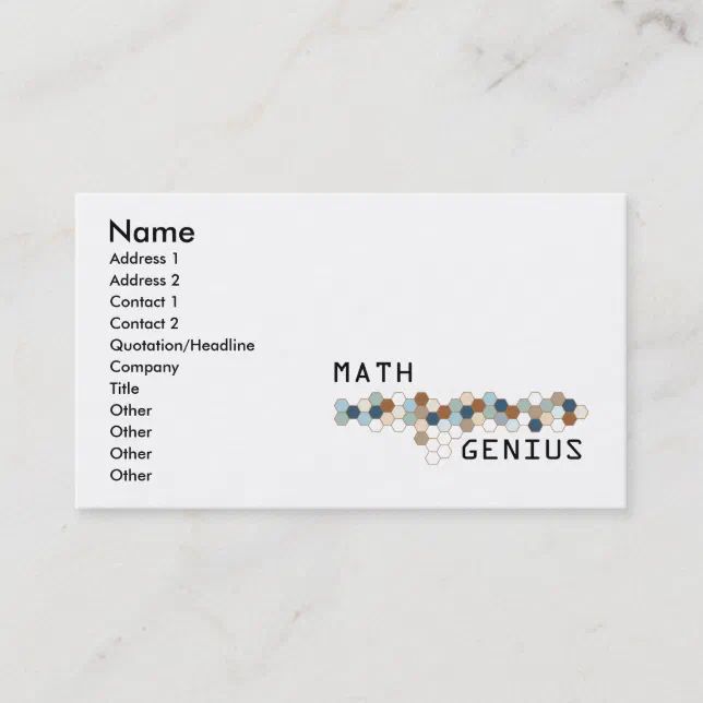 Math Genius Business Card | Zazzle