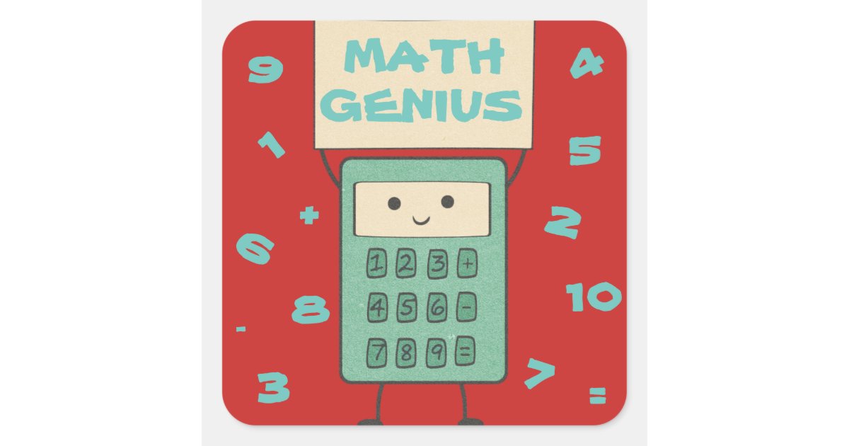 Math Genius Square Sticker | Zazzle