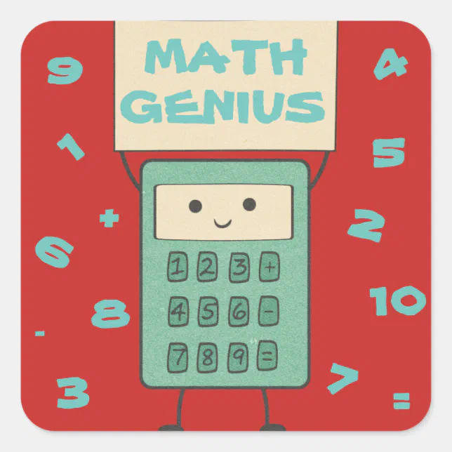 Math Genius Square Sticker | Zazzle