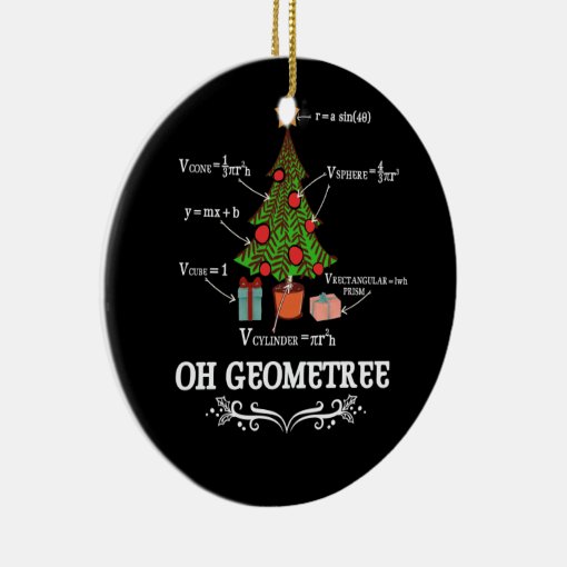 Math Geometry Christmas Tree Geometree Teacher Ceramic Ornament | Zazzle