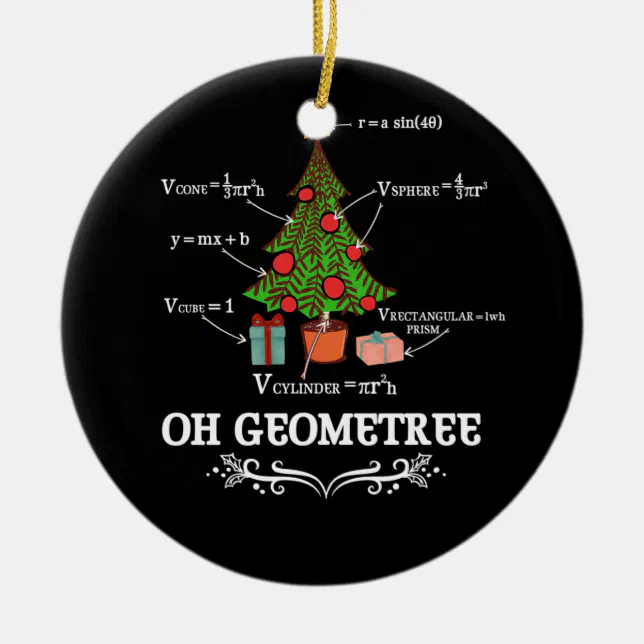 Math Geometry Christmas Tree Geometree Teacher Ceramic Ornament | Zazzle