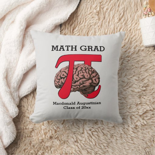 MATH GRAD Pi Brain Graduation Throw Pillow | Zazzle