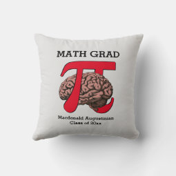 MATH GRAD Pi Brain Graduation Throw Pillow | Zazzle