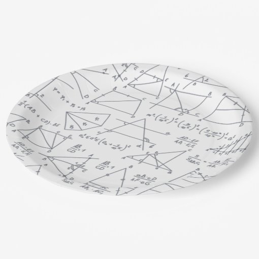 Math Hand Written Calculations Illustrations Paper Plates | Zazzle