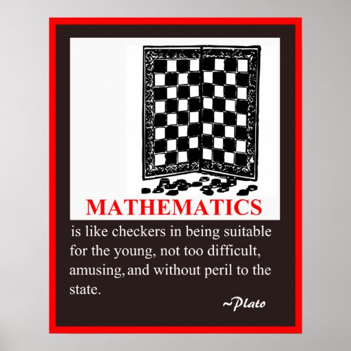 Math Humor and quote by Plato Poster | Zazzle