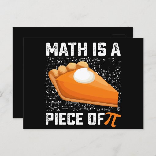 Math Is A Piece Of Pi Day Pie Mathematics Postcard | Zazzle