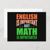 Math Is Importanter Teacher Mathematic Maths Invitation Postcard | Zazzle