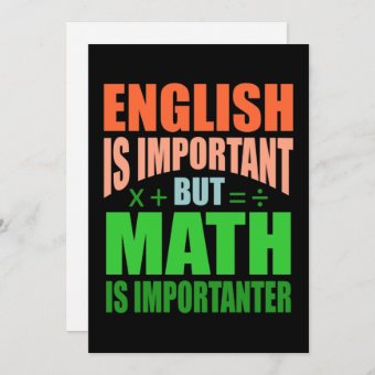 Math Is Importanter Teacher Mathematic Maths Thank You Card | Zazzle