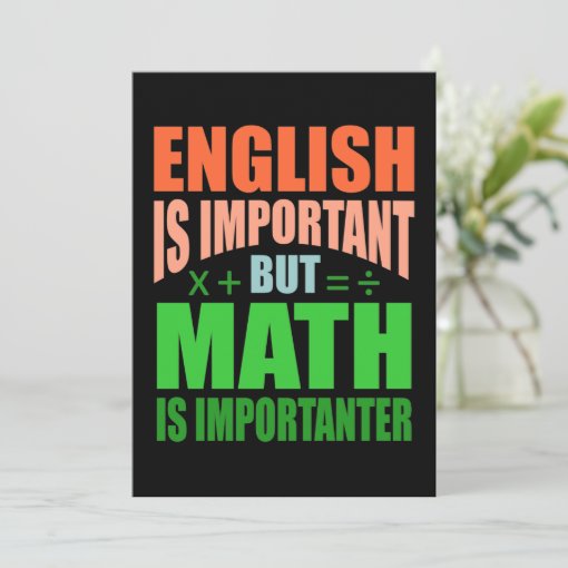Math Is Importanter Teacher Mathematic Maths Thank You Card | Zazzle