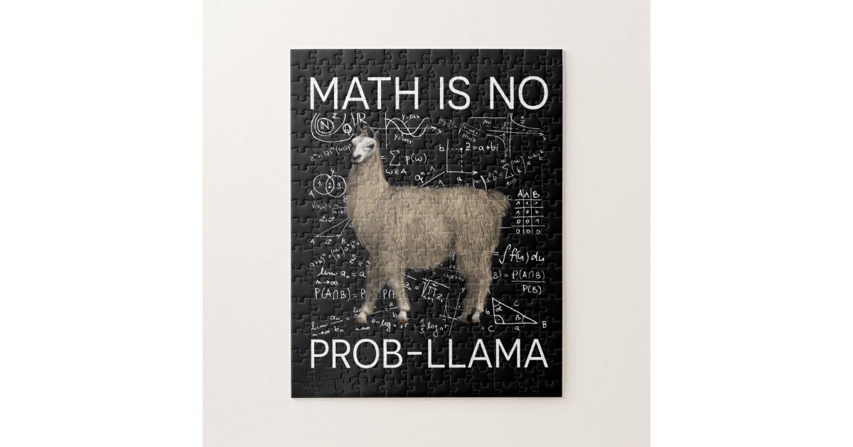 Math is No Prob-Llama - Math Llama Teacher Jigsaw Puzzle | Zazzle