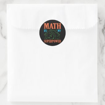 Math Is Superpower Teacher Mathematics Maths Classic Round Sticker | Zazzle