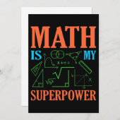 Math Is Superpower Teacher Mathematics Maths Invitation | Zazzle