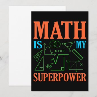 Math Is Superpower Teacher Mathematics Maths Invitation | Zazzle