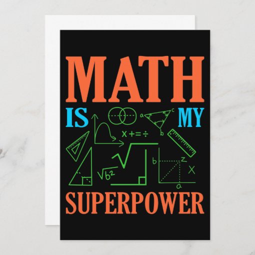 Math Is Superpower Teacher Mathematics Maths Invitation | Zazzle