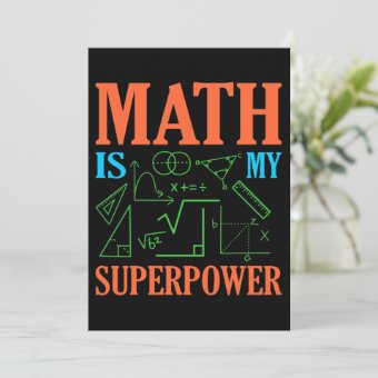 Math Is Superpower Teacher Mathematics Maths Invitation | Zazzle