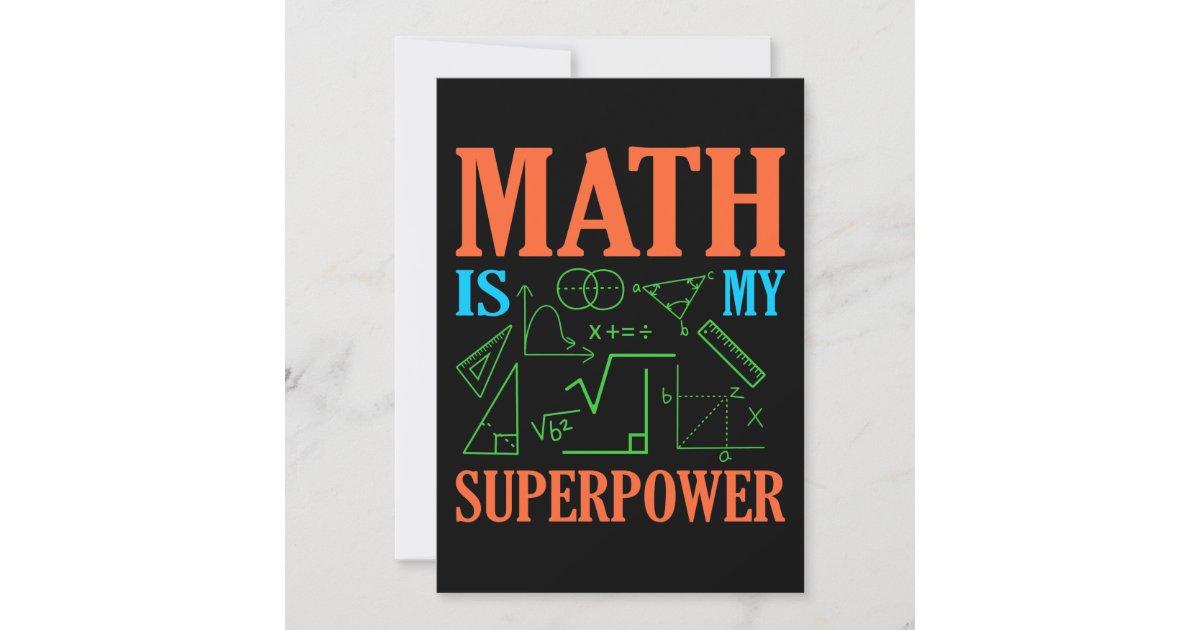 Math Is Superpower Teacher Mathematics Maths Thank You Card | Zazzle