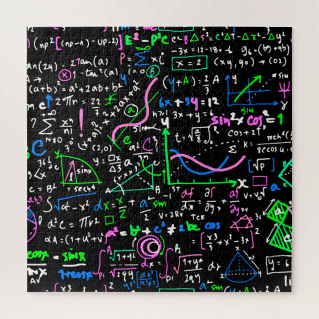 Math linear mathematics education circle jigsaw puzzle | Zazzle