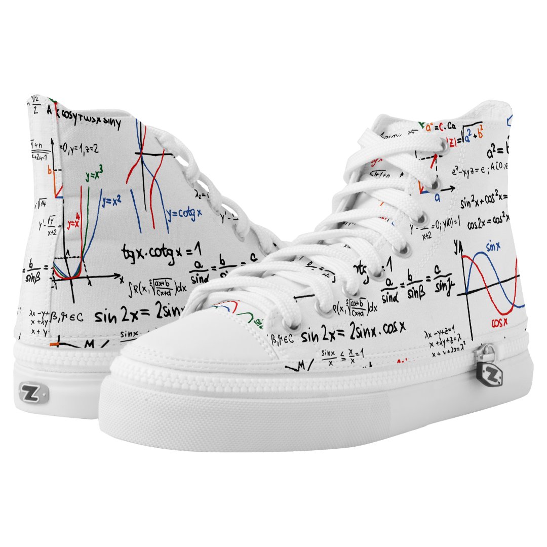 Math Mathematics High-Top Sneakers | Zazzle
