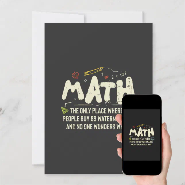 Math Mathematics Math Teacher Gift Invitation | Zazzle