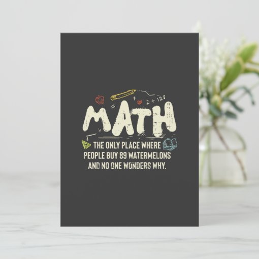 Math Mathematics Math Teacher Gift Invitation | Zazzle