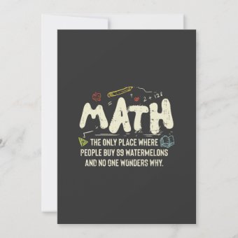 Math Mathematics Math Teacher Gift Invitation | Zazzle