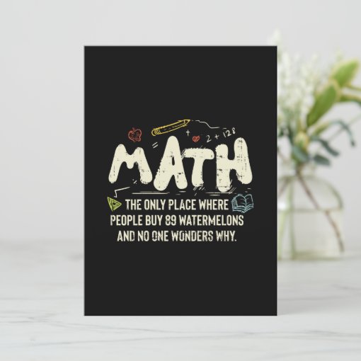 Math Mathematics Math Teacher Gift Invitation | Zazzle