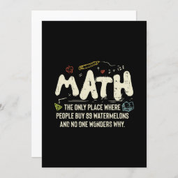 Math Mathematics Math Teacher Gift Invitation | Zazzle