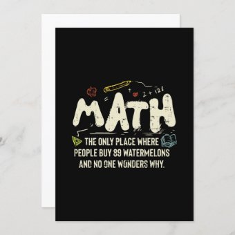 Math Mathematics Math Teacher Gift Invitation | Zazzle