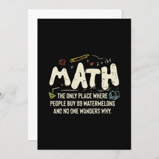 Math Mathematics Math Teacher Gift Invitation | Zazzle