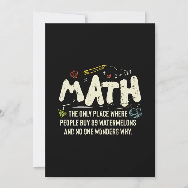 Math Mathematics Math Teacher Gift Invitation | Zazzle