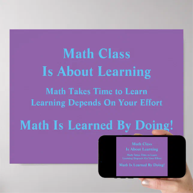 Math Mindsets Poster-Learned by Doing Poster | Zazzle