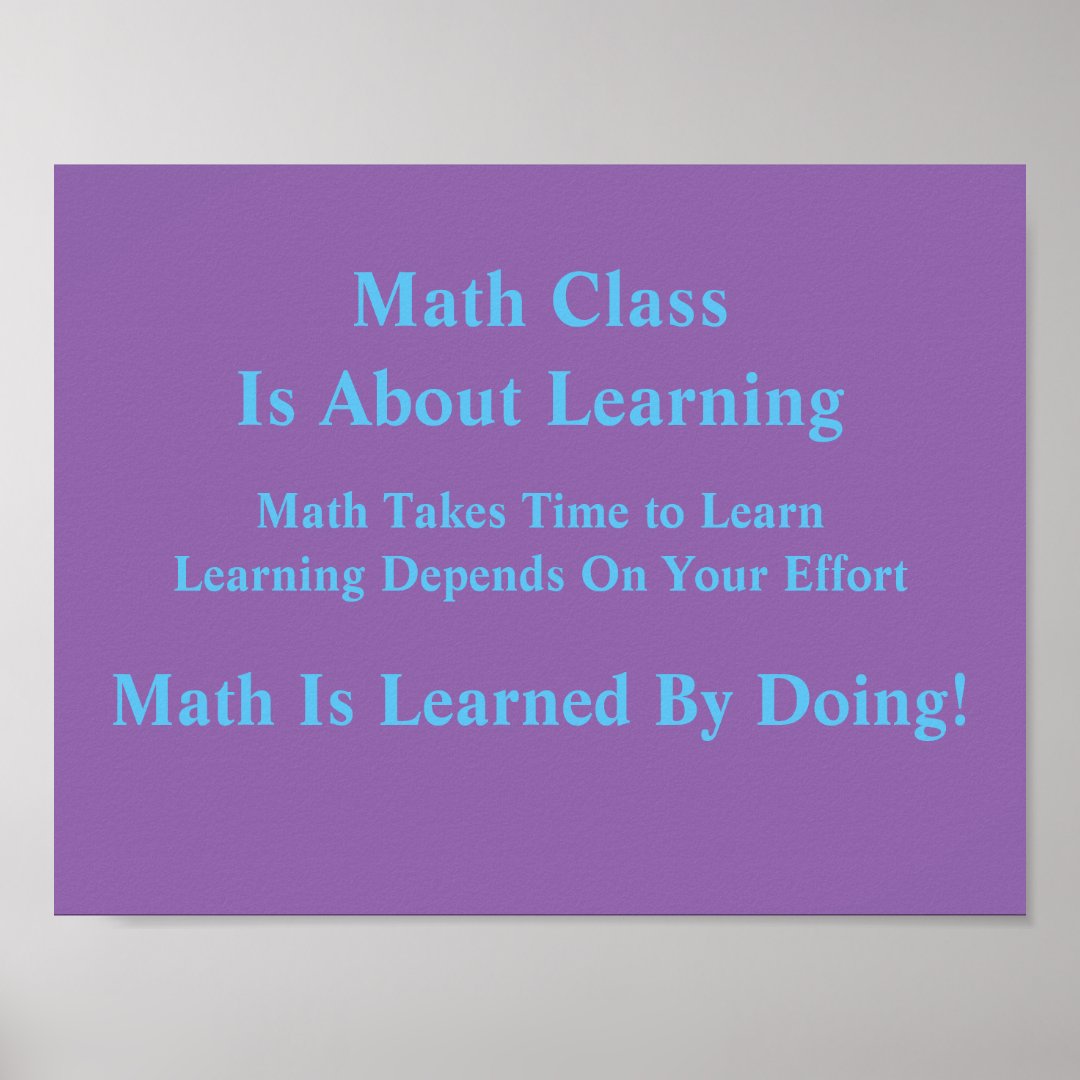 Math Mindsets Poster-Learned by Doing Poster | Zazzle