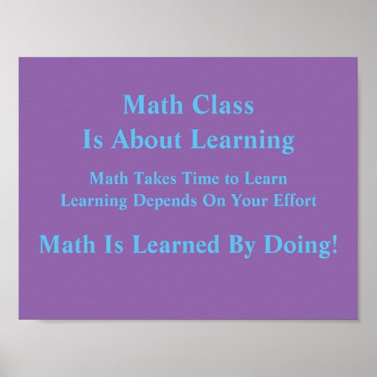 Math Mindsets Poster-Learned by Doing Poster | Zazzle.com
