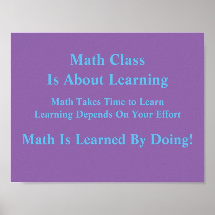Math Mindsets Poster-Learned by Doing Poster | Zazzle.com