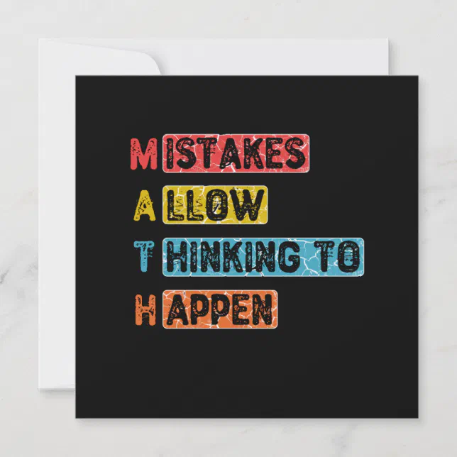 Math. Mistakes Allow Thinking To Happen - Teacher Invitation | Zazzle