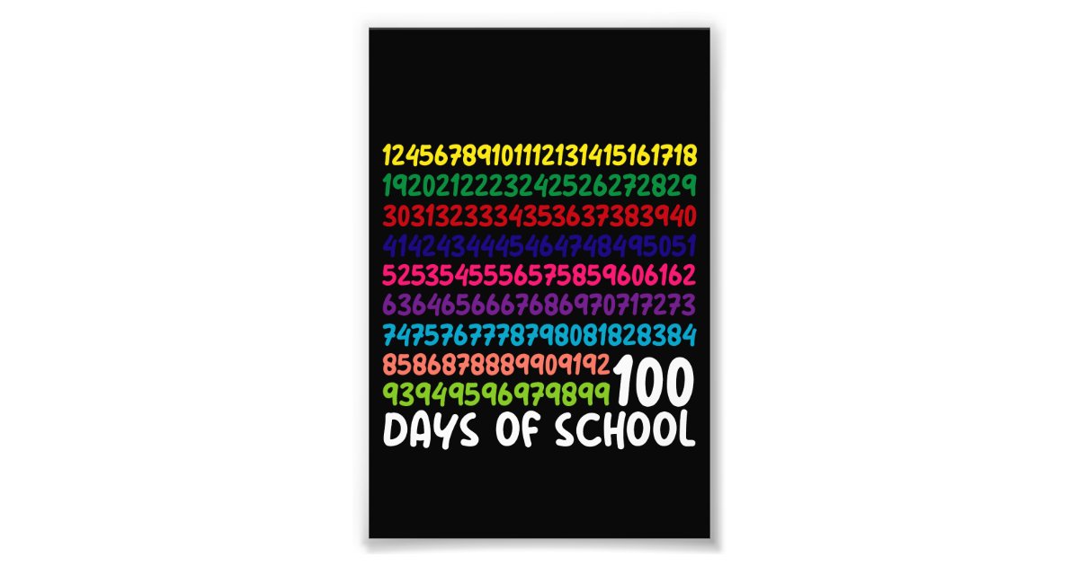 Math Numbers 100th Day of School Teacher Kids Photo Print | Zazzle