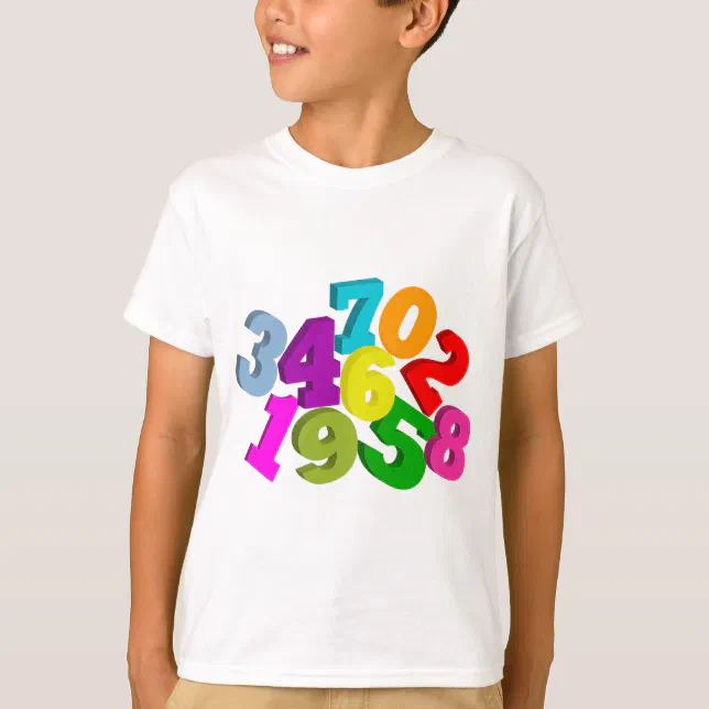 math numbers in color T-Shirt | Zazzle