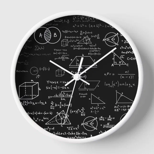 math pattern science school sketch drawing geek ma clock | Zazzle